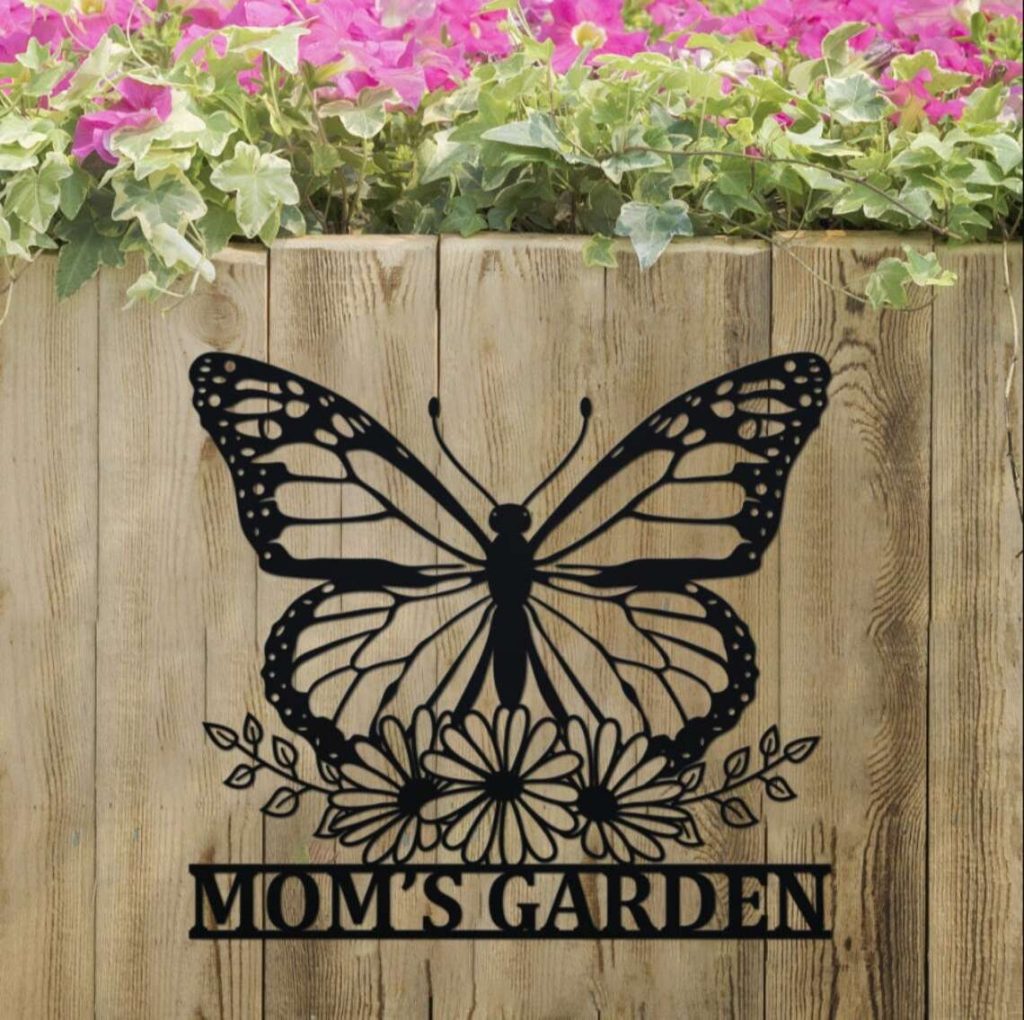 Personalized Butterfly Garden Sunflower Decorative Custom Metal Sign ...