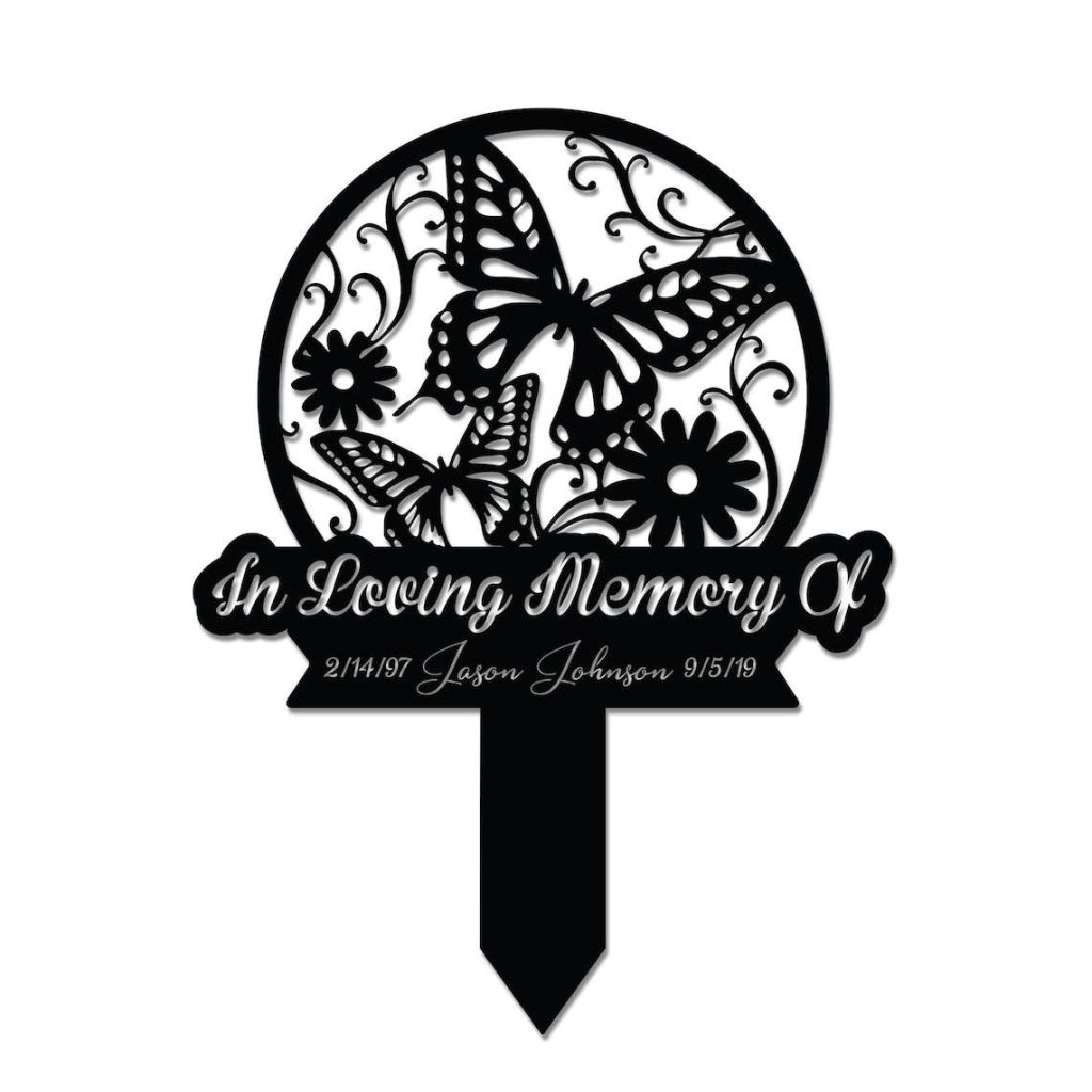 Personalized Butterfly Memorial Sign In Loving Memory Yard Stakes Grave ...