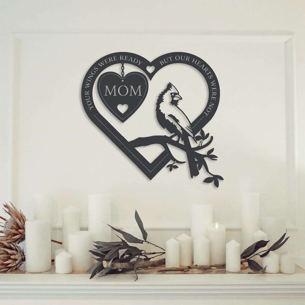 Personalized Cardinal Memorial Sign Your Wings Were Ready Wall Hanging ...