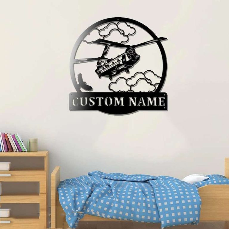 Personalized Chinook Helicopter Sign Aircraft Hangar Pilot Name Sign ...