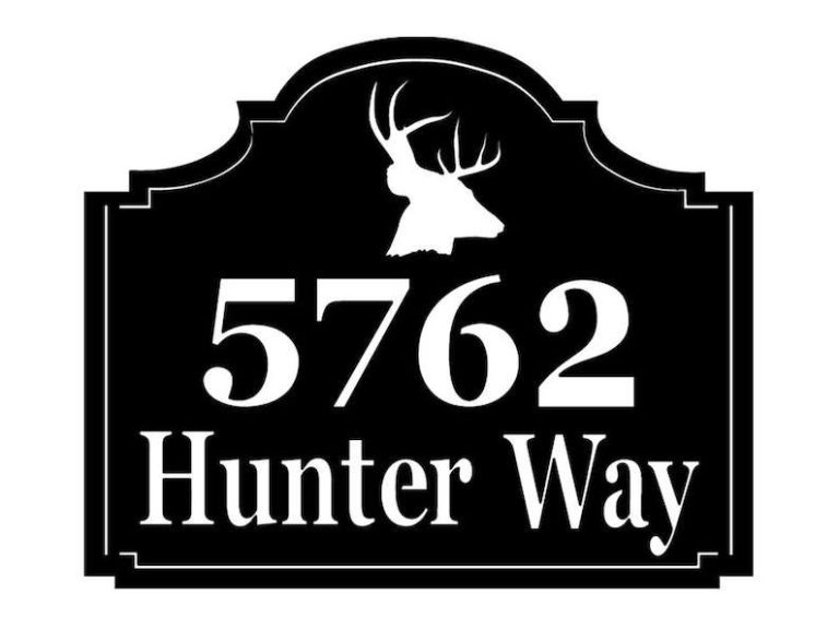Personalized Deer Hunter Address Sign Hunting Decor House Number Plaque ...
