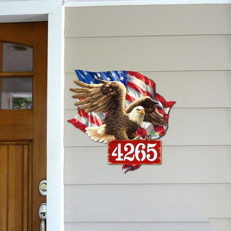 Personalized Eagle Address Sign Independence Day Veteran Day Patriotic ...