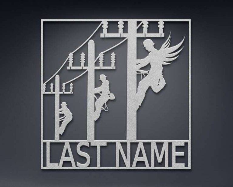 Personalized Generational Lineman Memorial Custom Metal Sign Angel ...