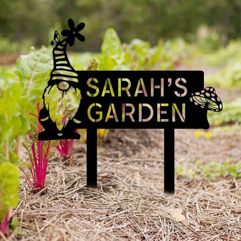 Personalized Gnome Mushroom Garden Yard Stakes Decorative Custom Metal ...