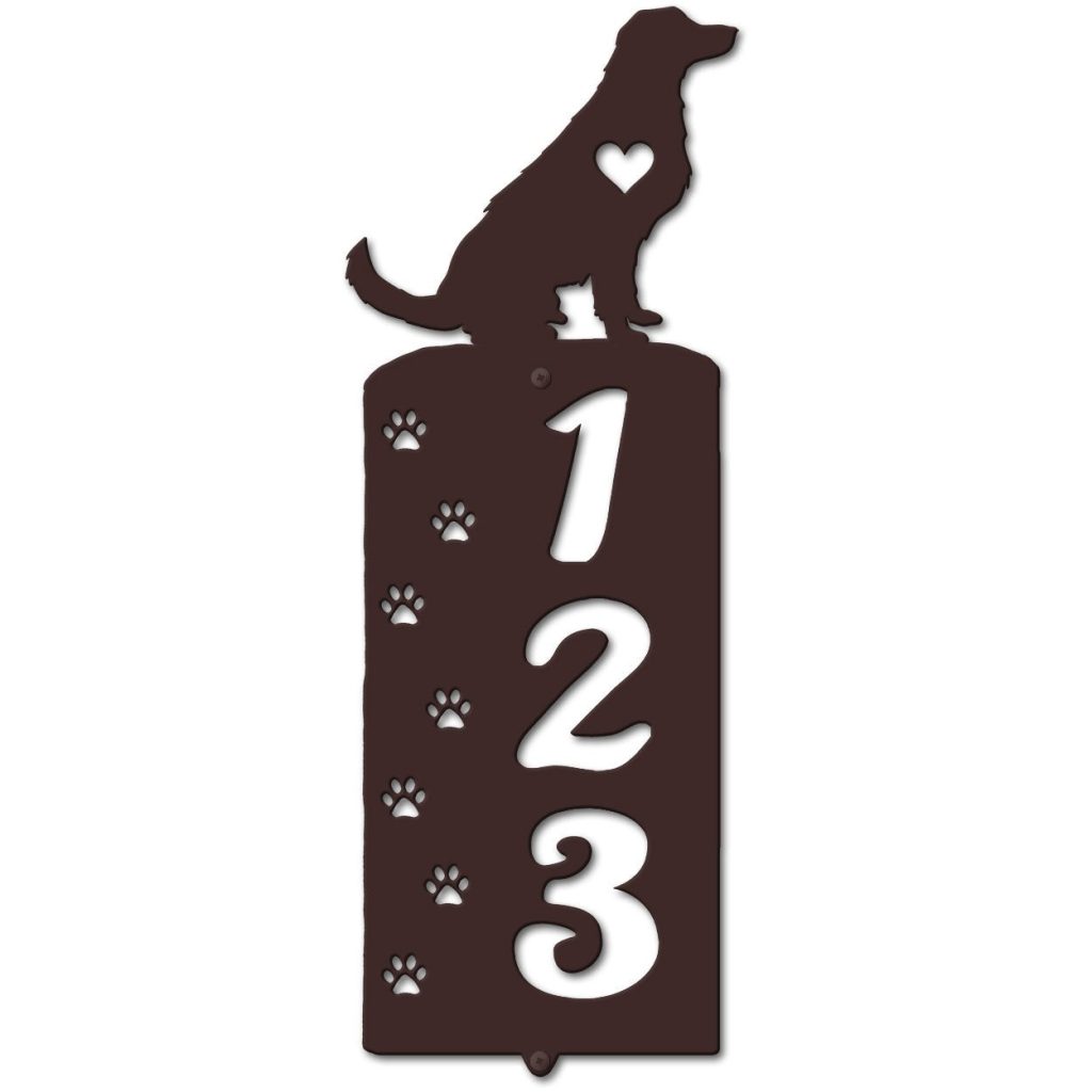 Personalized Golden Retriever Paw Prints Address Sign House Number ...