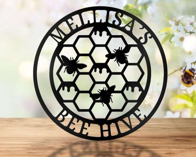 Personalized Honey Bee Garden Custom Metal Sign Honey Bee Family Name ...