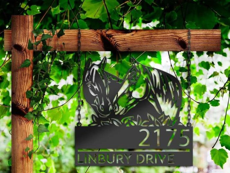 Personalized Horse Couple Farm House Ranch Address Sign House Number ...