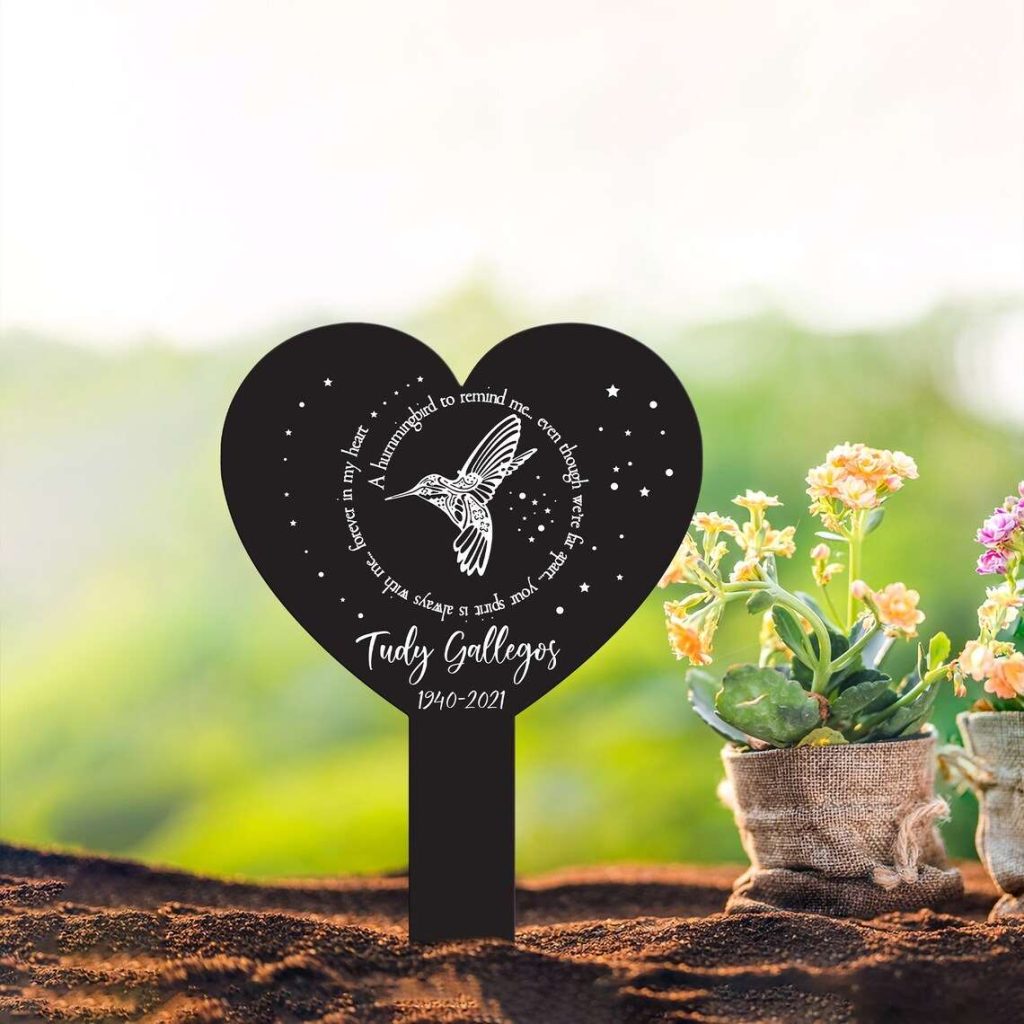 Personalized Hummingbird Memorial Sign Yard Stakes Bereavement Gift ...