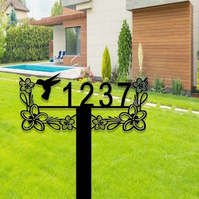 Personalized Hummingbird Tropical Flower Garden Address Sign House ...