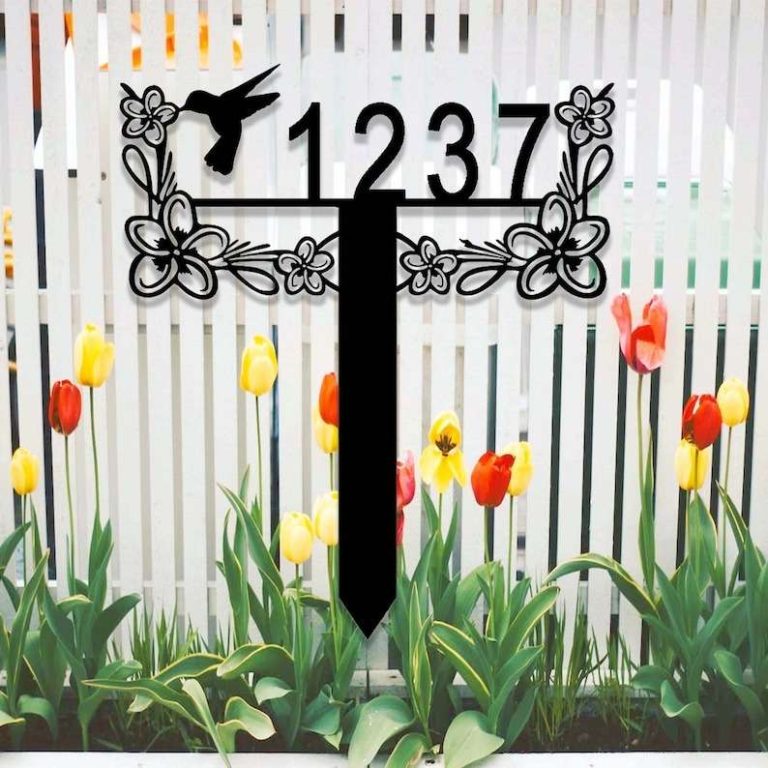 Personalized Hummingbird Tropical Flower Garden Address Sign House ...