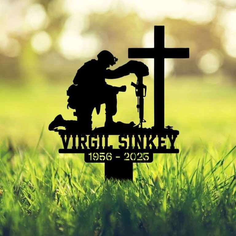 Personalized Kneeling Soldier Memorial Sign Yard Army Military Veteran ...