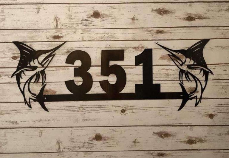 Personalized Marlin Address Sign House Number Plaque Custom Metal Sign ...