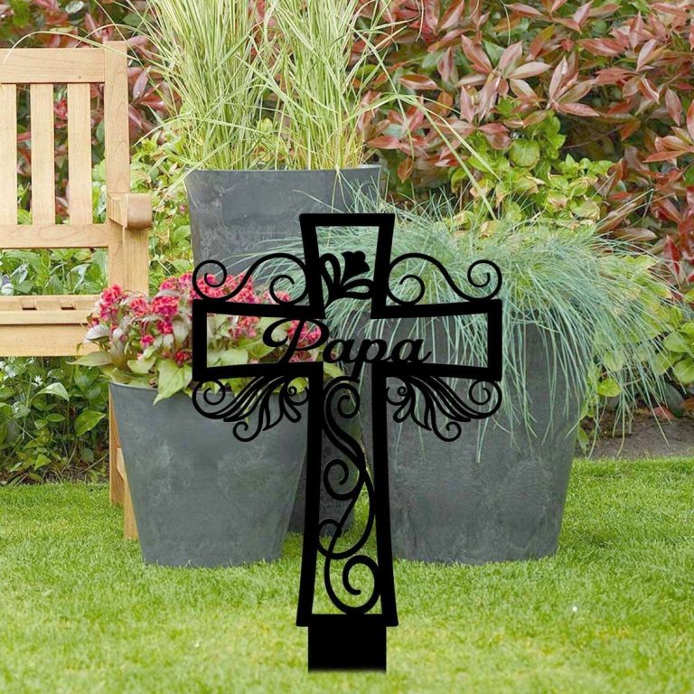 Personalized Memorial Cross Sign Yard Stakes Grave Marker Cemetery ...