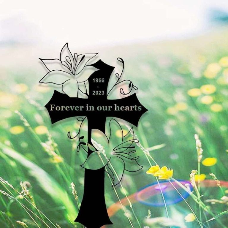 Personalized Memorial Cross Sign Yard Stakes Loss Of Loved One Grave ...