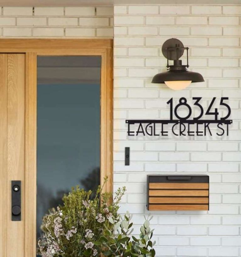 Personalized Mid Century Modern Address Sign House Number Plaque Custom ...