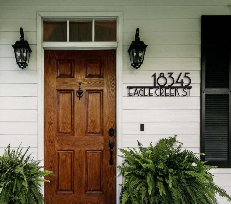 Personalized Mid Century Modern Address Sign House Number Plaque Custom ...