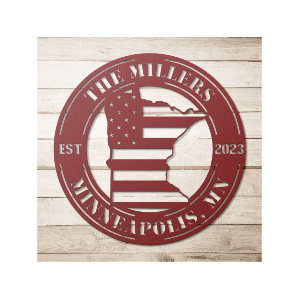 Personalized Minnesota State Sign Independence Day MN State American ...