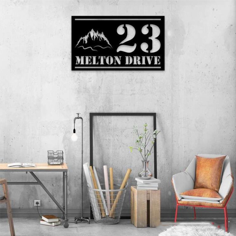 Personalized Mountain Address Sign House Number Plaque Custom Metal ...