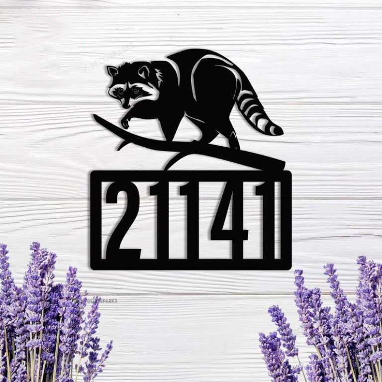 Personalized Raccoon Address Sign Animal House Number Plaque Custom ...