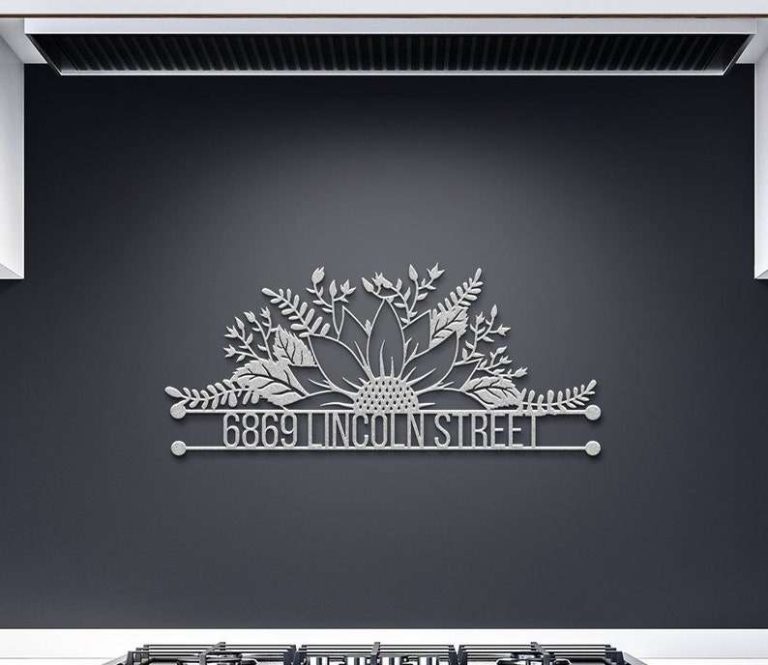 Personalized Sunflower Address Sign House Number Plaque Custom Metal ...