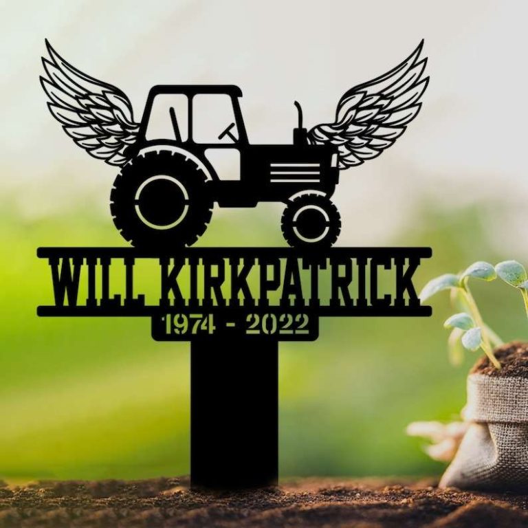 Personalized Tractor With Wings Memorial Sign Yard Stakes Farmer Grave ...