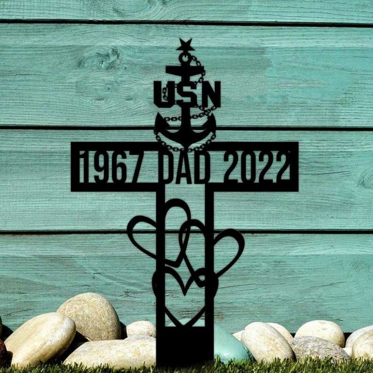 Personalized US Navy Veteran Memorial Sign Yard Stakes Navy Anchor ...