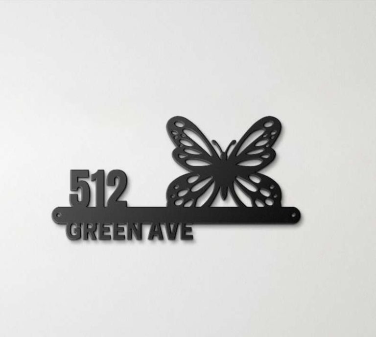Personalized Butterfly Address Sign Butterfly Lovers House Number ...