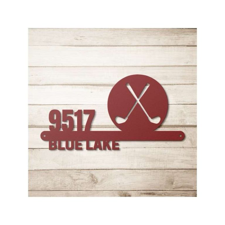 Personalized Golfer Address Sign Golf Clubs House Number Plaque Custom ...