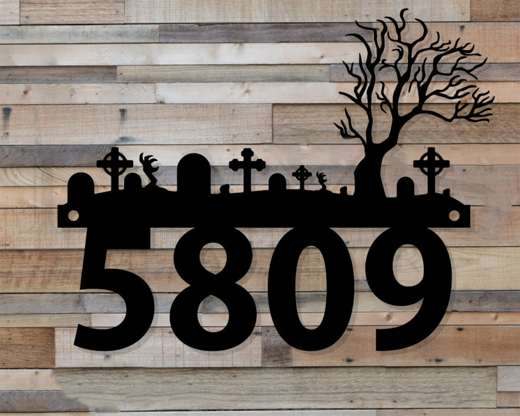 Personalized Horror Halloween Cemetery Graveyard Metal Sign Custom ...