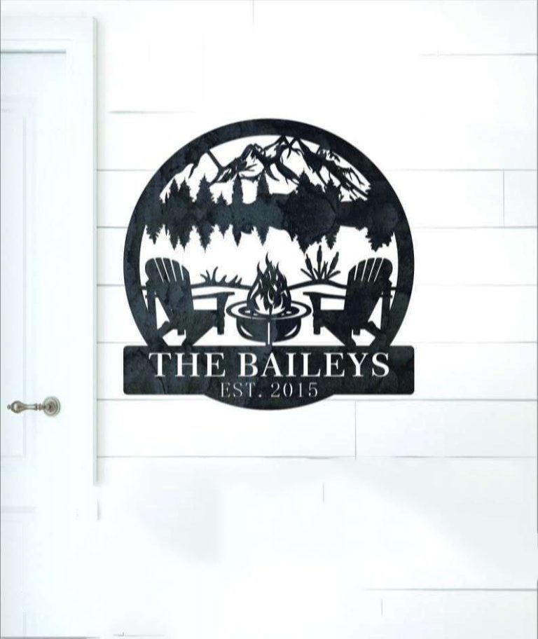 Personalized Lake Scene Lake Sign V2 Lakehouse Beach House Home Decor ...