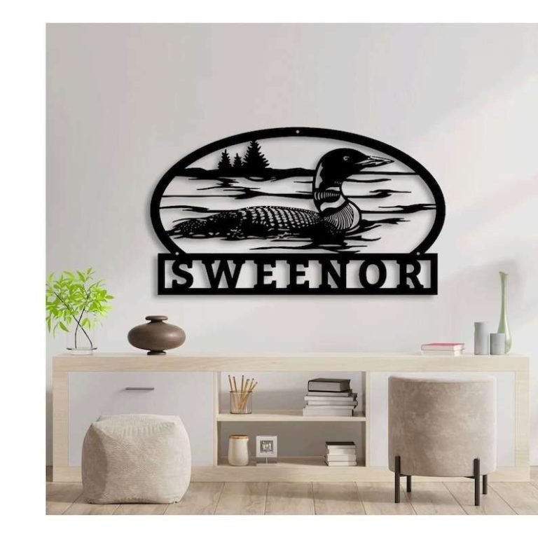 Personalized Loon Lake Sign Hunting Bird Lakehouse Beach House Home ...