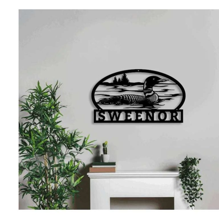 Personalized Loon Lake Sign Hunting Bird Lakehouse Beach House Home ...