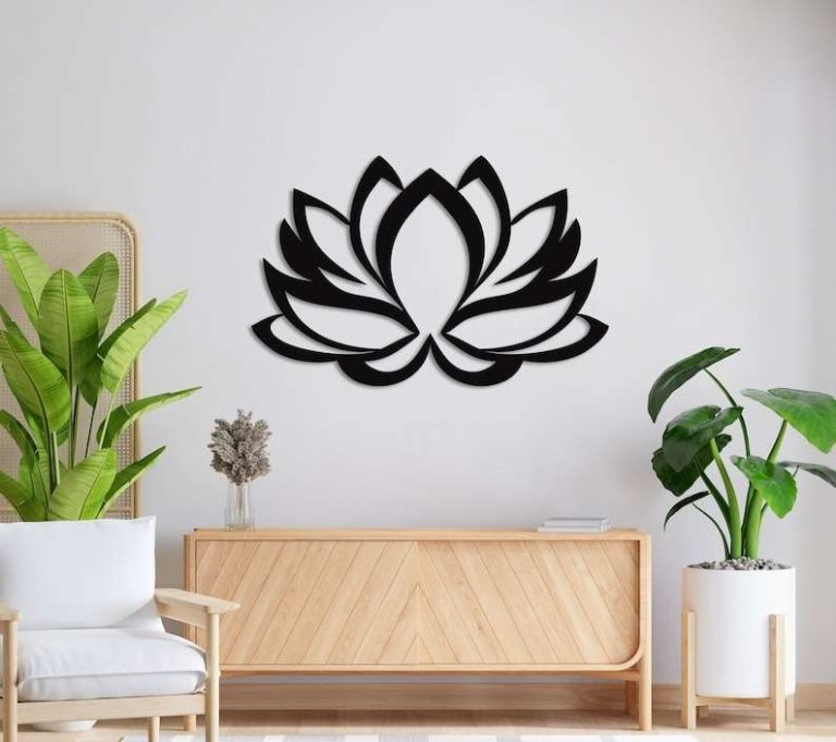Personalized Lotus Flower Bohemian Yoga Studio Home Decor Custom Metal ...