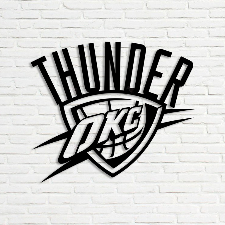 Personalized Oklahoma City Thunder Logo Sign V1 NBA Basketball Wall ...