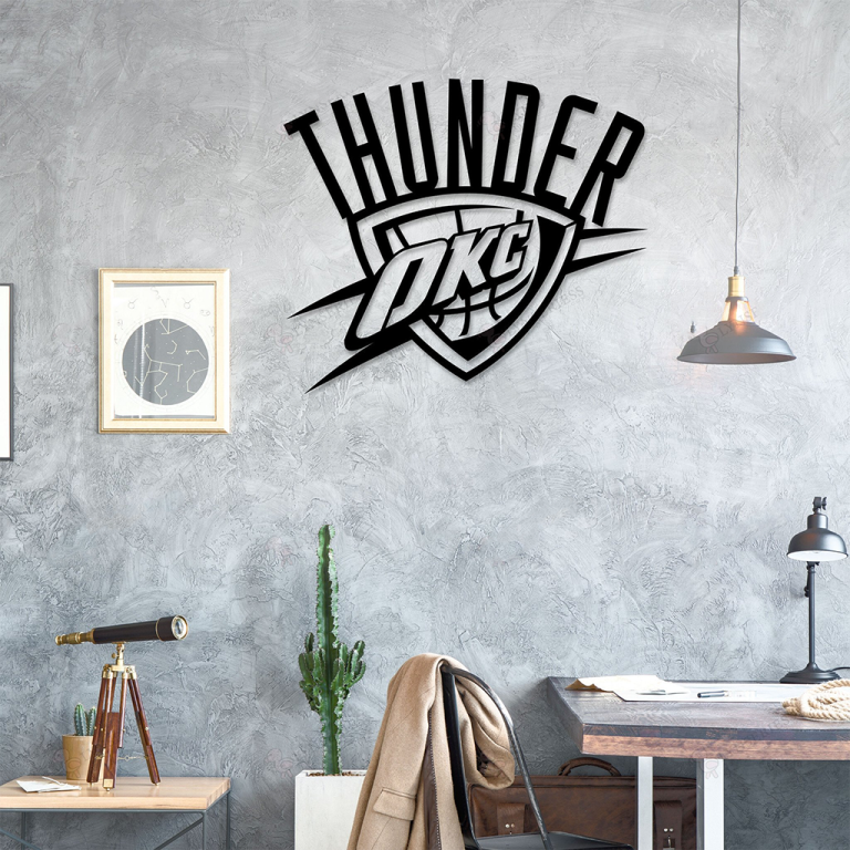 Personalized Oklahoma City Thunder Logo Sign V1 NBA Basketball Wall ...