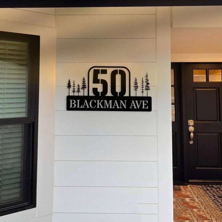 Personalized Pine Forest Address Sign Pine Tree House Number Plaque ...