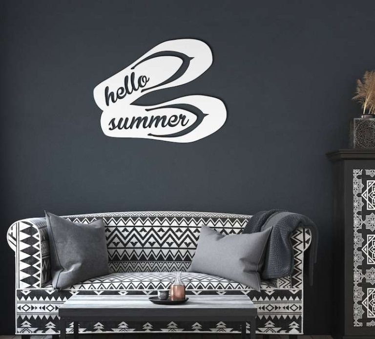 Personalized Hello Summer Flip Flop Sign Lakehouse Beach House Home ...