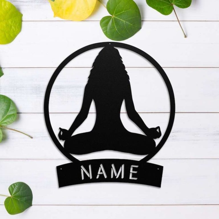 Personalized Yoga Meditation Yogi Wall Art Lotus Pose Yoga Studio Home ...