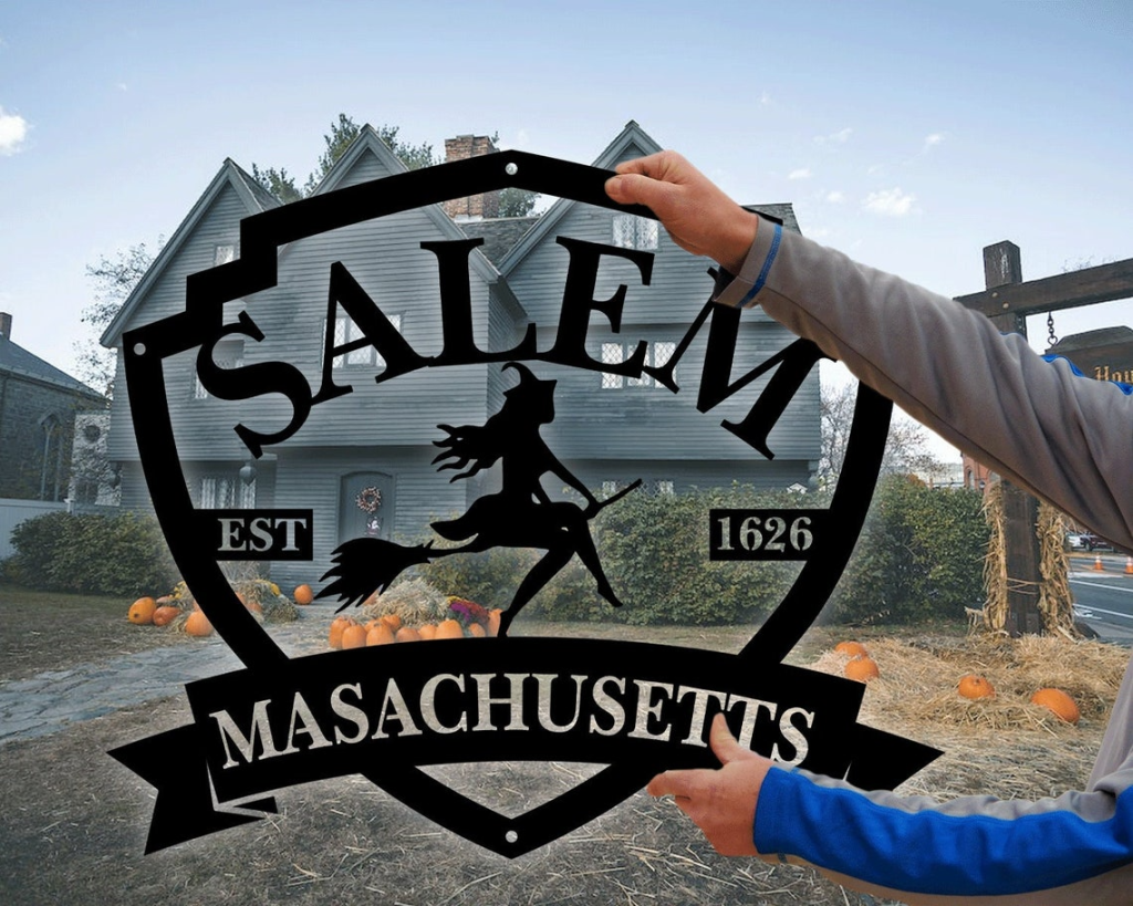Personalized Vintage Salem Massachusetts Metal Sign The Wizarding City ...