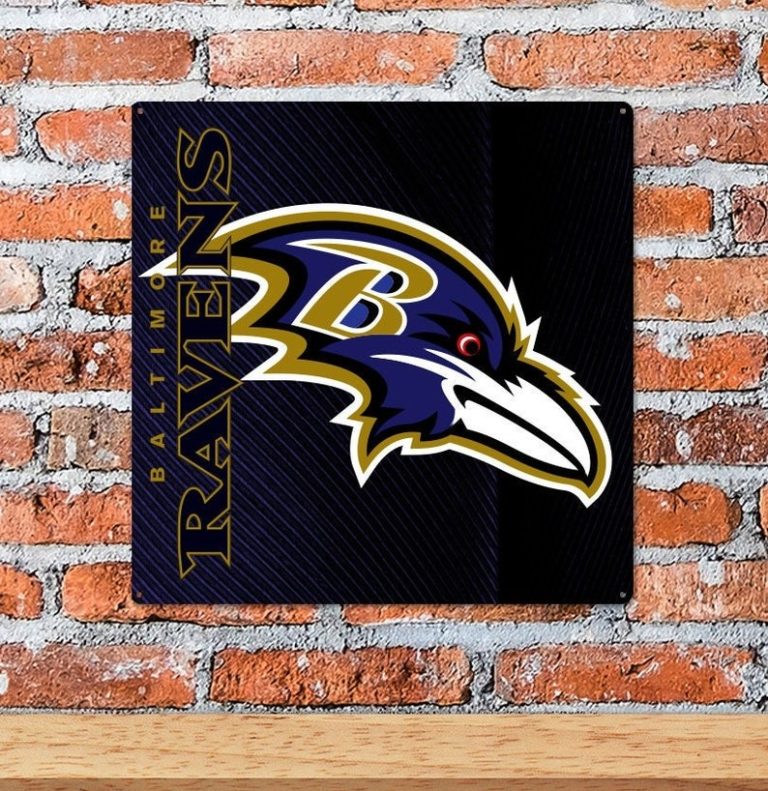 DINOZOZO Baltimore Ravens Football Metal Sign Gift for Fans Man Cave ...