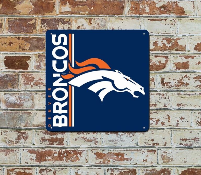 DINOZOZO Denver Broncos Football Metal Sign Gift for Fans Man Cave ...