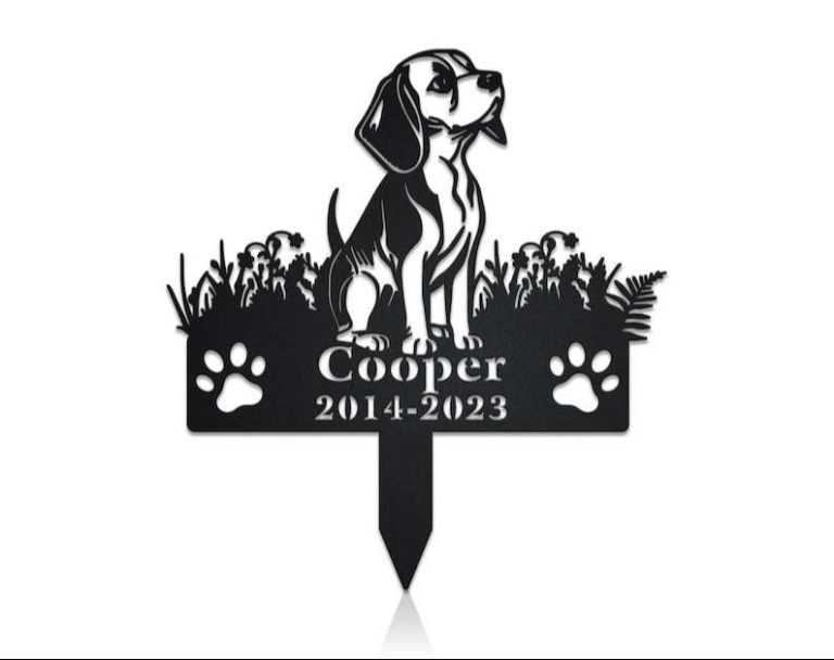 DINOZOZO Personalized Dog Memorial Stake Beagle Dog Grave Marker Dog ...