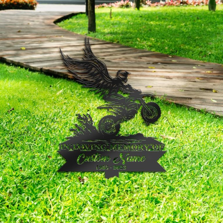 DINOZOZO Personalized Memorial Stake Dirtbike Motocross Biker Grave ...