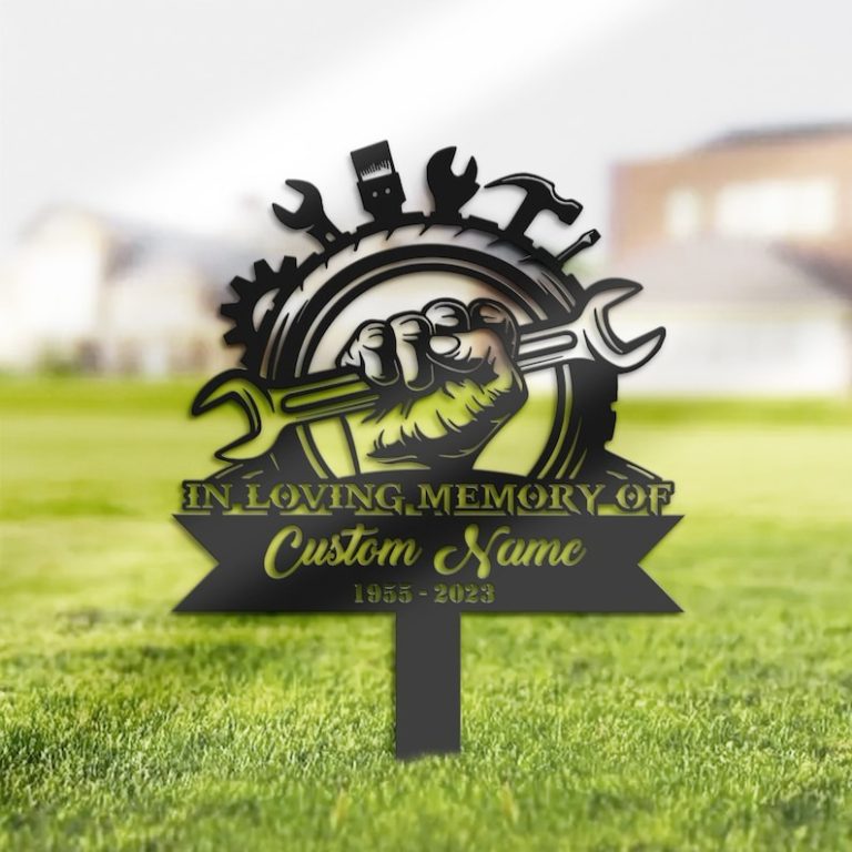 DINOZOZO Personalized Memorial Stake Engineer Tools Mechanic Grave ...