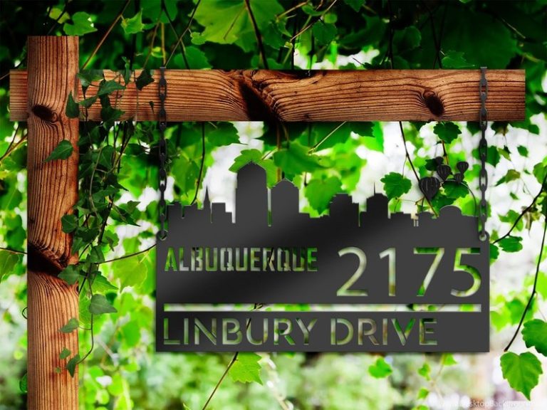 Personalized Albuquerque City Skyline Metal Address Sign House Number ...
