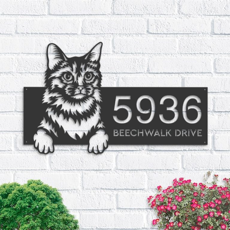 DINOZOZO Address Sign House Number Plaque Custom Metal Signs - Custom ...