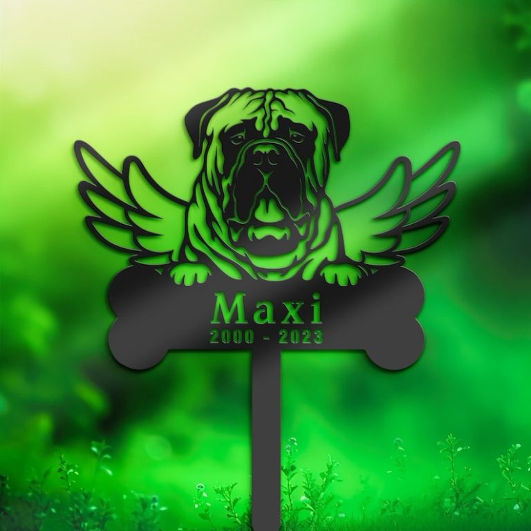 DINOZOZO Bullmastiff Dog Grave Marker Garden Stakes Dog Memorial Gift ...