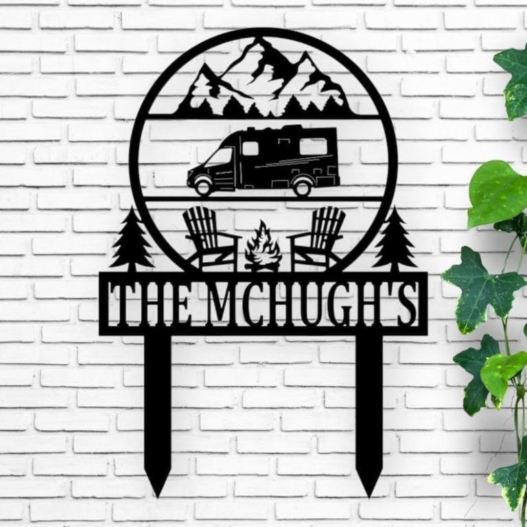 DINOZOZO Class B Motorhomes Happy Campers Sign with Stake Camper RV ...