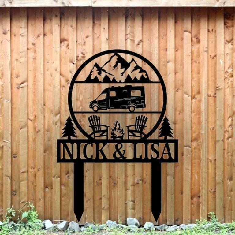 DINOZOZO Class B Motorhomes Happy Campers Sign with Stake Camper RV ...