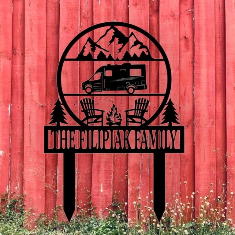 DINOZOZO Class B Motorhomes Happy Campers Sign with Stake Camper RV ...